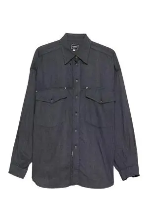 Versace 1990s Striped Pocket Shirt - Grey