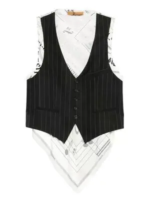 John Galliano Pinstripe Vest - Black