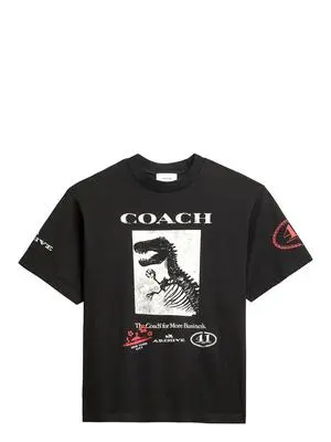 COACH Dinosaur Collage T-shirt In Organic Cotton - Black