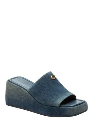 COACH Marie Platform Sandal - Dark Indigo