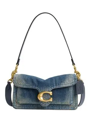 COACH Tabby Shoulder Bag 26 In Regenerative Cotton Denim - Brass/dark Indigo