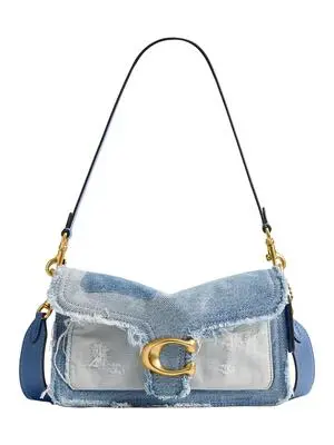 COACH Tabby Shoulder Bag 26 With Repurposed Denim Patchwork - Brass/denim