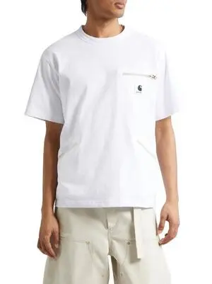 Sacai Carhartt Wip Cotton Jersey T-shirt - White