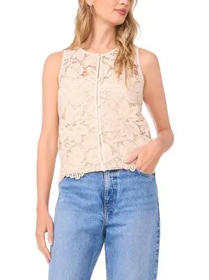 Vince Camuto Lace Vest - Soft Cream