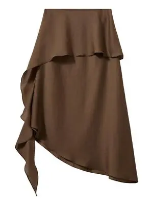 THE GARMENT Eleanor Overlay Midi Skirt - Brown