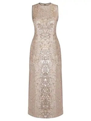 ALFIE Nori Sequined Midi Dress - Nude