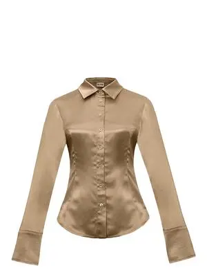 ALFIE Sateen Shirt Bronze