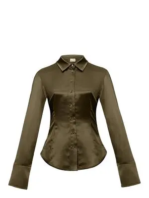 ALFIE Sateen Shirt - Dark Green