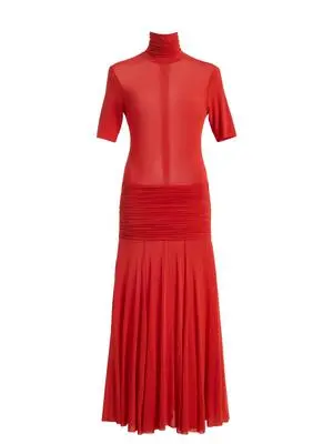 Françoise Ava Drop Waist Maxi Dress - Red