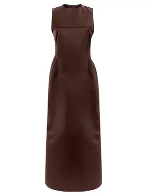 ALFIE Nori Sateen Midi Dress - Brown