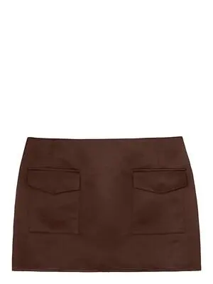 ALFIE Valletta Sateen Mini Skirt - Brown