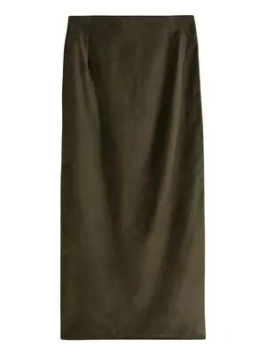 ALFIE Nati Cotton Velvet Midi Skirt