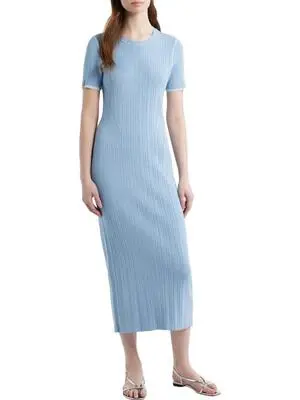 Rag & Bone Harper Ribbed Midi Dress - Sky