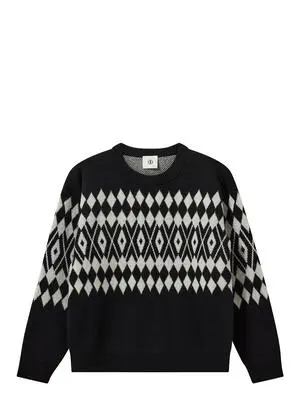 THE GARMENT Argyle Wool-cashmere Sweater - Black