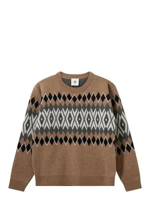 THE GARMENT Argyle Wool-cashmere Sweater - Tan