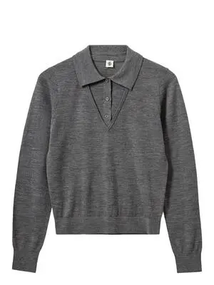 THE GARMENT Bergen Deconstructed Merino-wool Polo Top - Grey