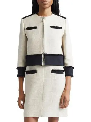 Max Mara Pagai Tweed Zip Jacket - Beige