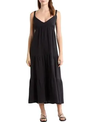 Steve Madden Elianna Sleeveless Midi Dress - Black