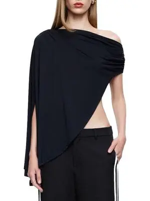 Lioness Reborn Asymmetric Poncho - Noir