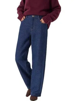 HUSH Romy Wide Leg Lurex Trousers - Indigo Gold
