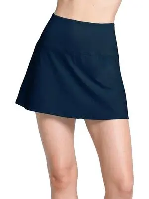 Lucky In Love A-line Skirt With Compression Waistband - Navy