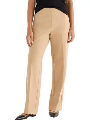 NIC+ZOE Lenox Wide Leg Stretch Twill Pants - Jute
