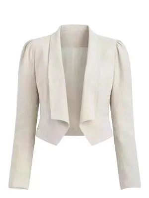 TWINSET Cropped Blazer With Draped Lapels - Neutrals