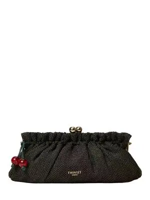 TWINSET Clutch Bag With Cherry Detail - Black