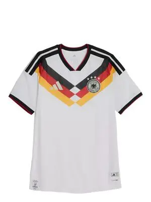 Adidas Dfb Striped Logo Patch Short Sleeve T-shirt - White
