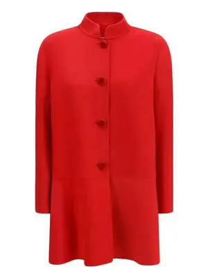 Valentino Garavani Solid Button Coat - Red