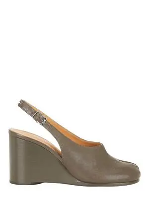 MAISON MARGIELA Tabi Slingback Wedge Pumps - Cold Brown