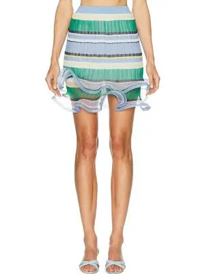 Simkhai Kimmie Plisse Mini Skirt - Periwinkle Stripe