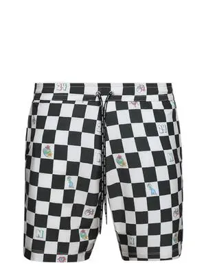 NAHMIAS Speedway Swimtrunks Speedway - Black & White