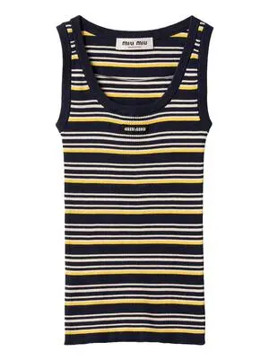 Miu Miu Striped Tank Top - Blue
