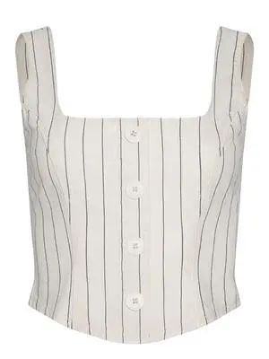 L'Agence Saga Top - Ecru/navy Stripe
