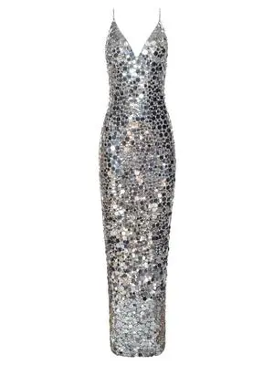 L'Agence Caelith Sequin Gown - Mixed Silver Sequin