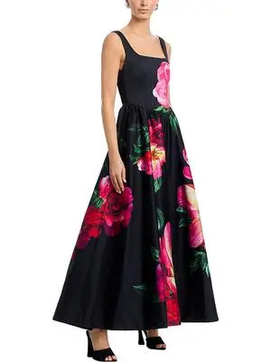 Alice + Olivia Tarrie Drop Waist Maxi Dress - Empress Bloom Black