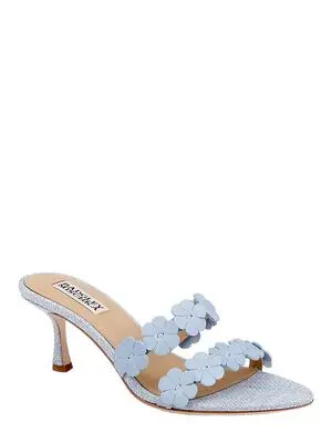 Badgley Mischka Watertown Slides Aqua Leather