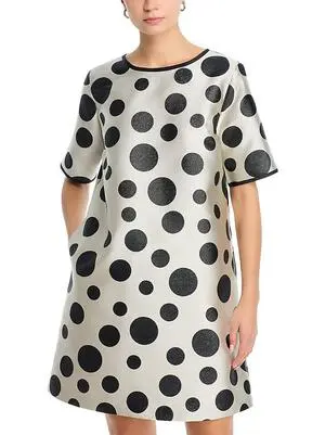 Caroline Rose Talia A-line Dress - Black/ivory