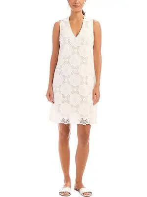 Karen Kane Sleeveless Crochet Dress - Off White