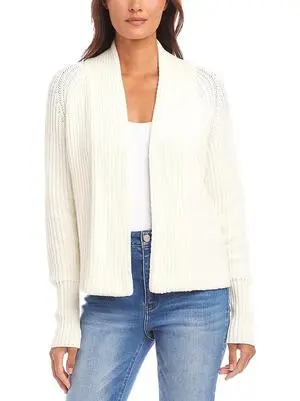 Karen Kane Cropped Cardigan Sweater - Off White