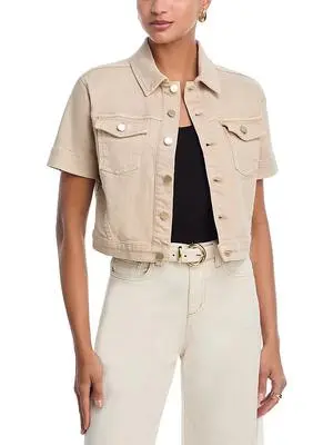L'Agence Kirstie Crop Jacket - Biscuit