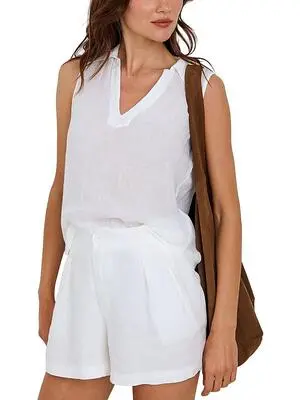 Bella Dahl Sleeveless Linen Pullover White