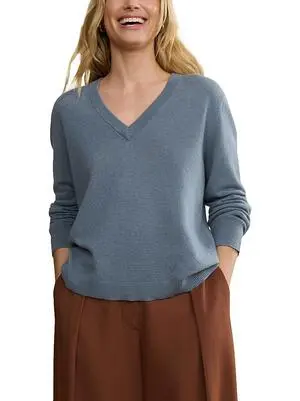 Jenni Kayne Flynn V-neck Cashmere Sweater - Seaside
