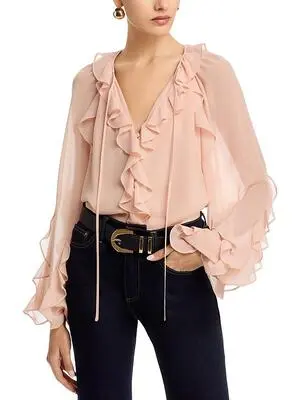 Kobi Halperin Katya Ruffled Blouse Chai