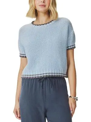 Splendid Annmarie Short Sleeve Sweater - Country Air/mood Indigo