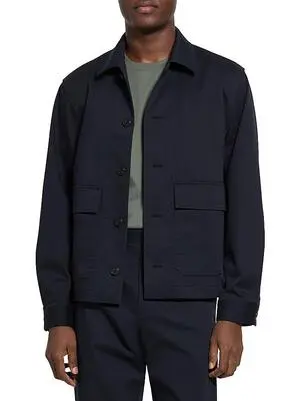 Theory Moonsoft" Single-breasted Cotton Twill Jacket - Baltic