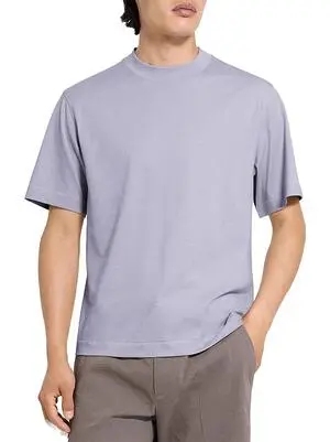 Theory Relaxed Fit Striped Tee - Gray Lilac