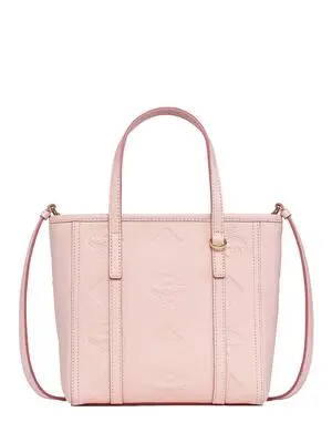 Mcm MCM Mini Toni Top-Zip Shopper In Maxi Monogram Leather Lotus Pink