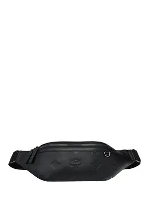 Mcm Medium Fursten Belt Bag In Maxi Monogram Leather - Black